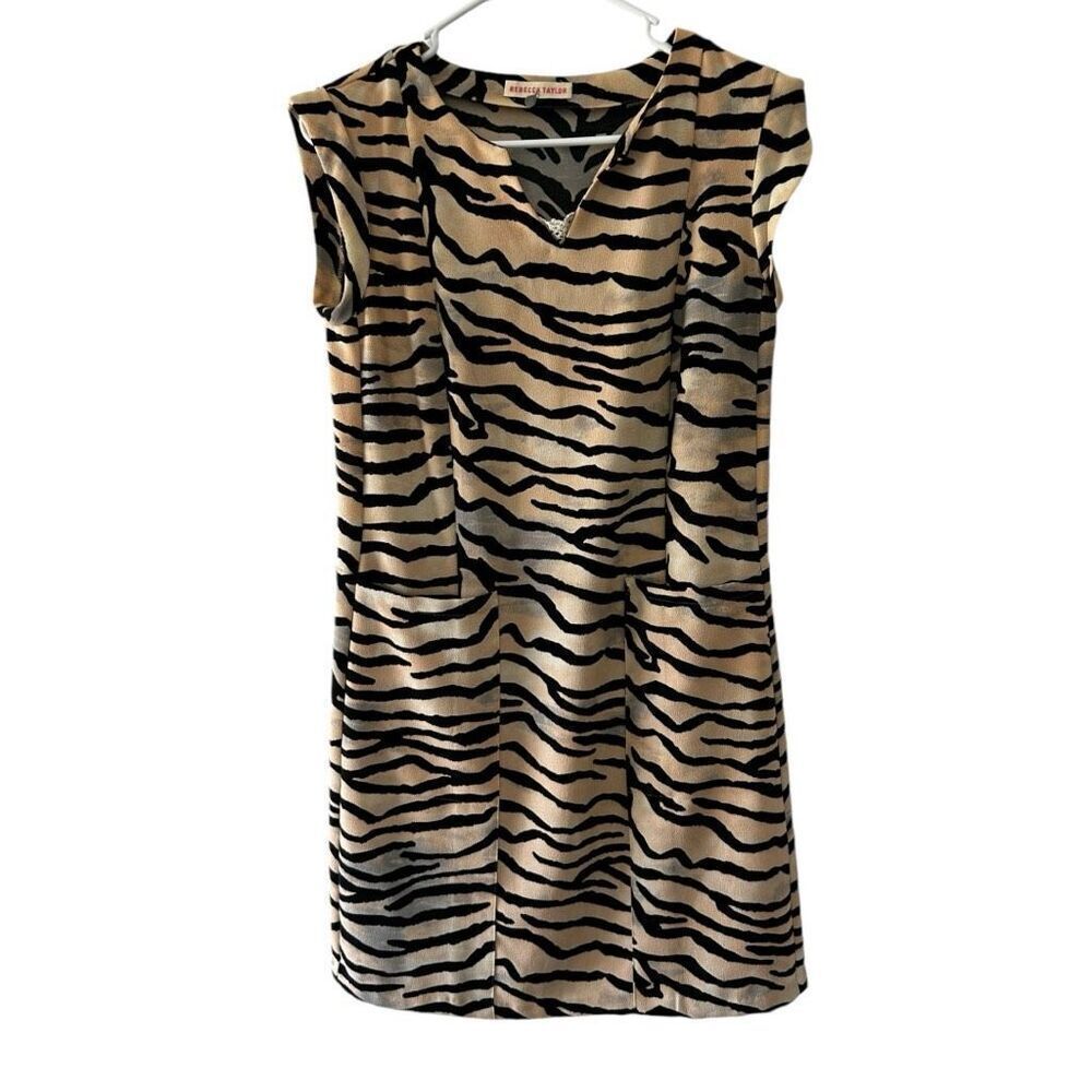 Rebecca Taylor Animal Print Cheetah Mini Dress Size 0… - Gem